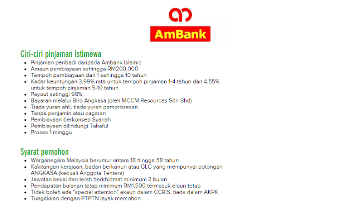 Pembiayaan Peribadi Islamik Tunai Express: AMBANK MALAYSIA BERHAD
