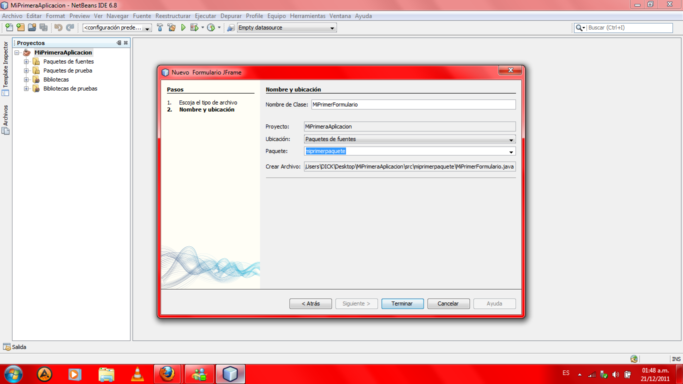 Desarrollador de Java - IDE Netbeans: Creación de un JFrame