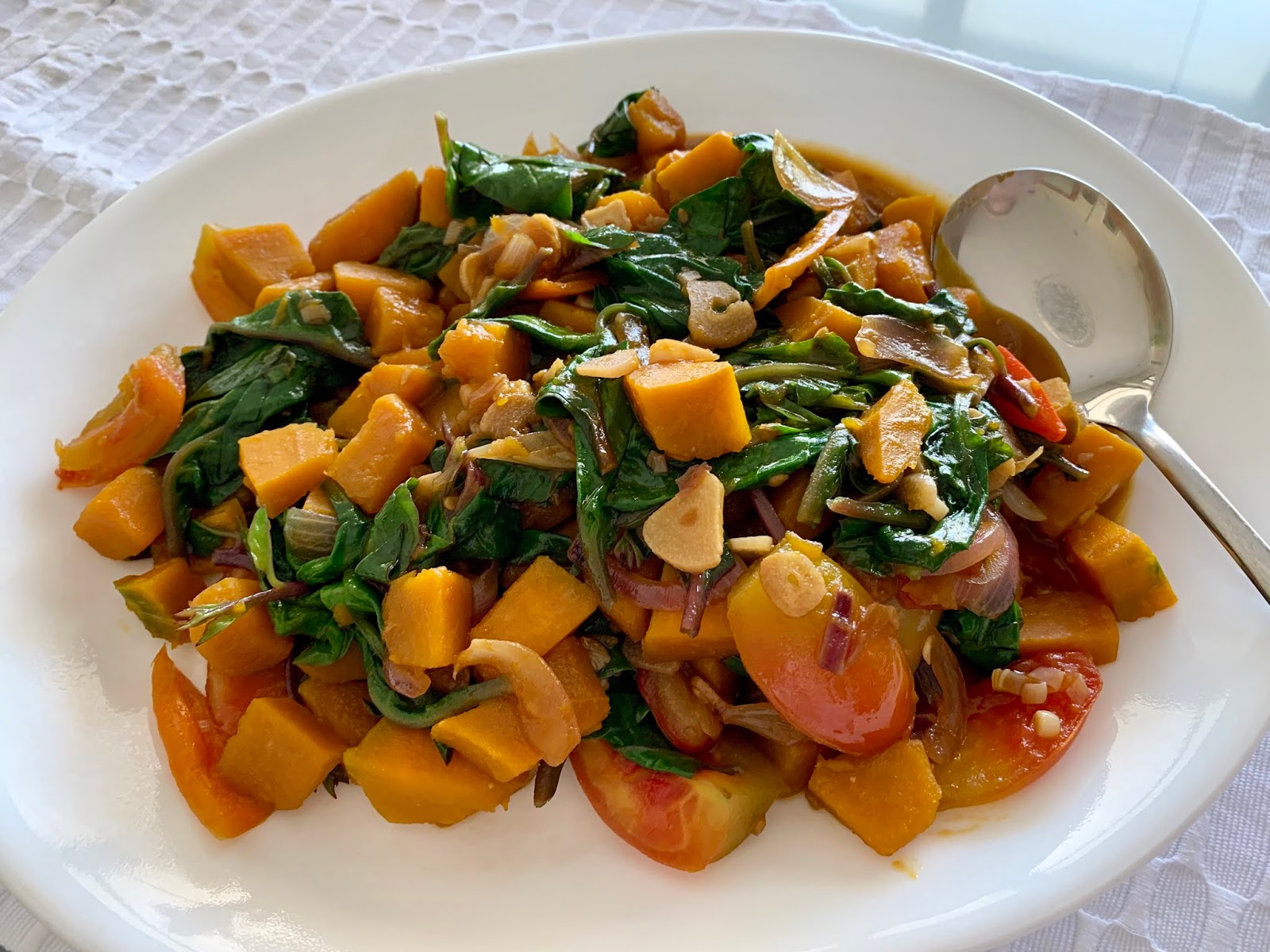 Vegan Kalabasa With Alugbati