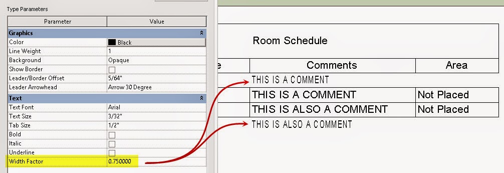 Revit OpEd: Schedule Text and Width Factor Fidelity - Revit Forum