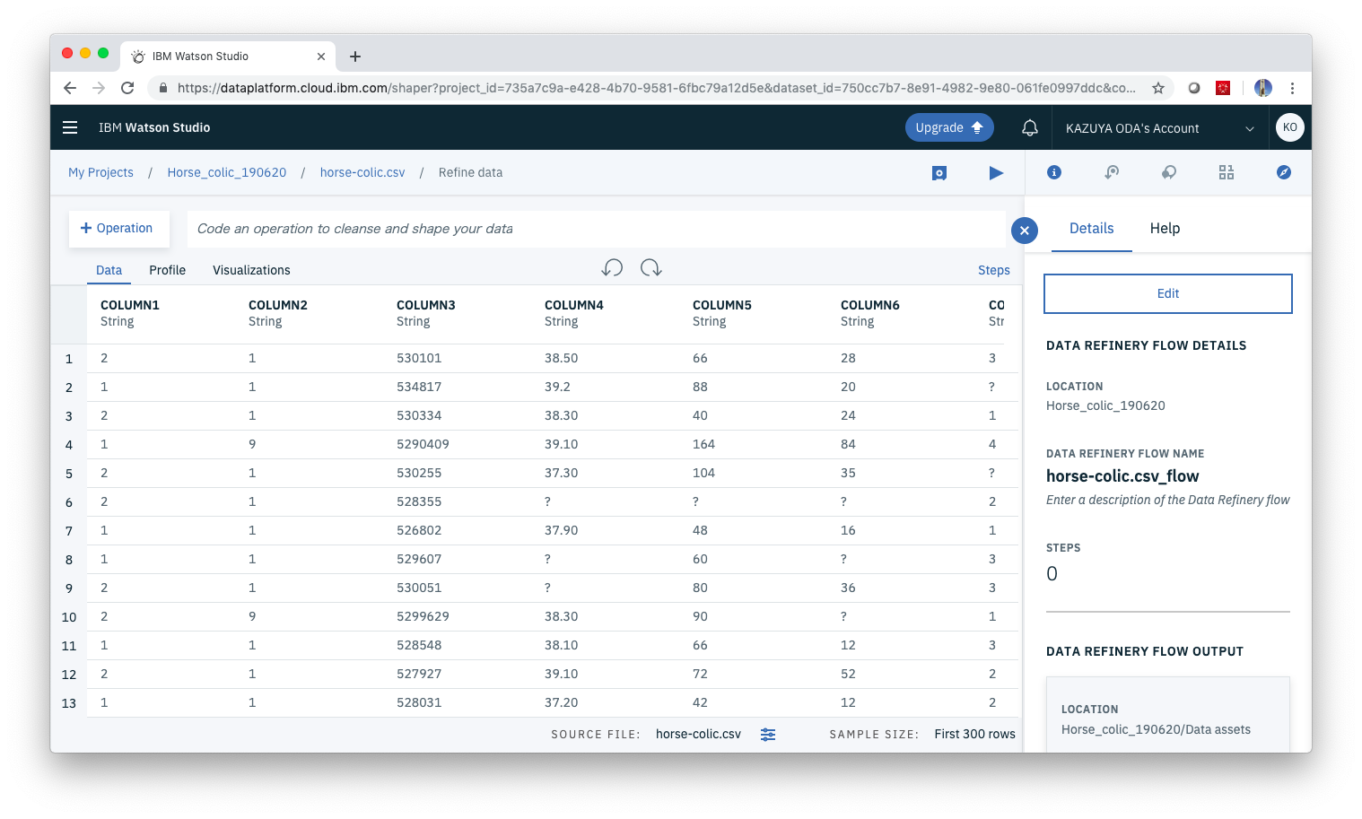 Watson Studioの「Data Refinery」機能で「馬の疝痛(せんつう)」データを眺めてみた。 - Sapporo ...