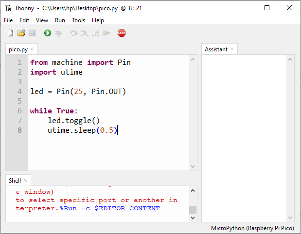 Blink Led with Raspberry Pi Pico and Micropython
