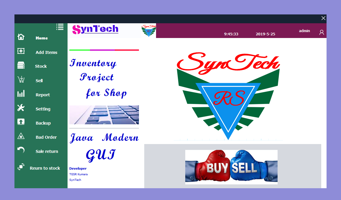 SynTech: Inventory Control System with modern GUI