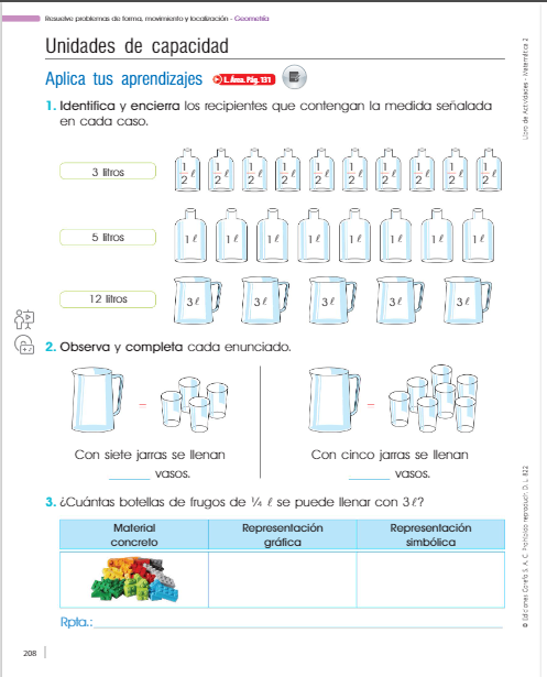 Matemática 2°A: UNIDADES DE CAPACIDAD - PRACTICA: (01 de octubre)