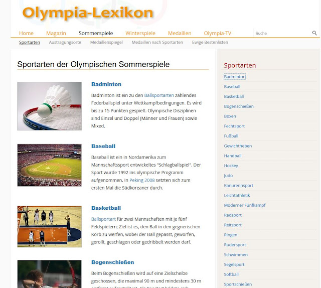 Deutsch mit Frau Virginia D'Alò: Olympia-Lexikon