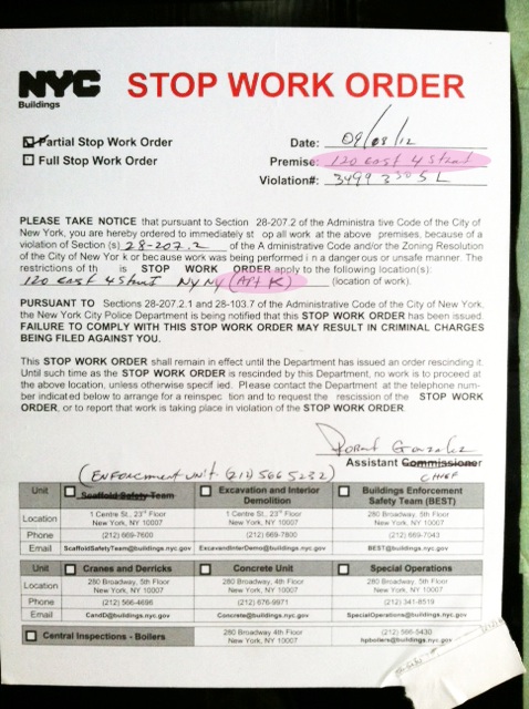 Occupy East 4th Street: Another Stop Work Order