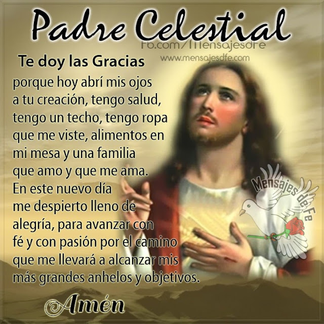 Bendiciones de Dios: Oración de Hoy - Padre celestial Te doy las gracias porque hoy abrí mis ...