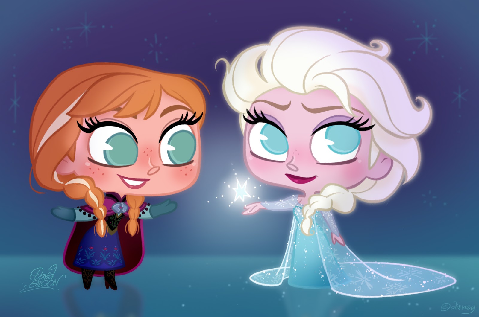 Anna and Elsa | Chibi disney, Disney artwork, Kawaii disney