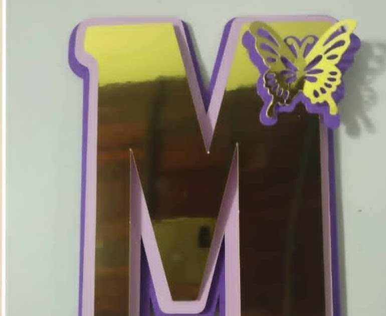 Letra M Doble Capa Metalizada - Mis Toppers Tus Toppers