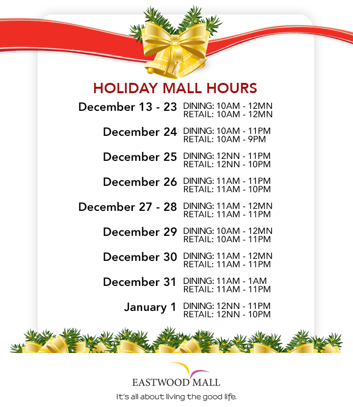 Manila Shopper: Major Malls & Theme Parks' Holiday Schedule 2013