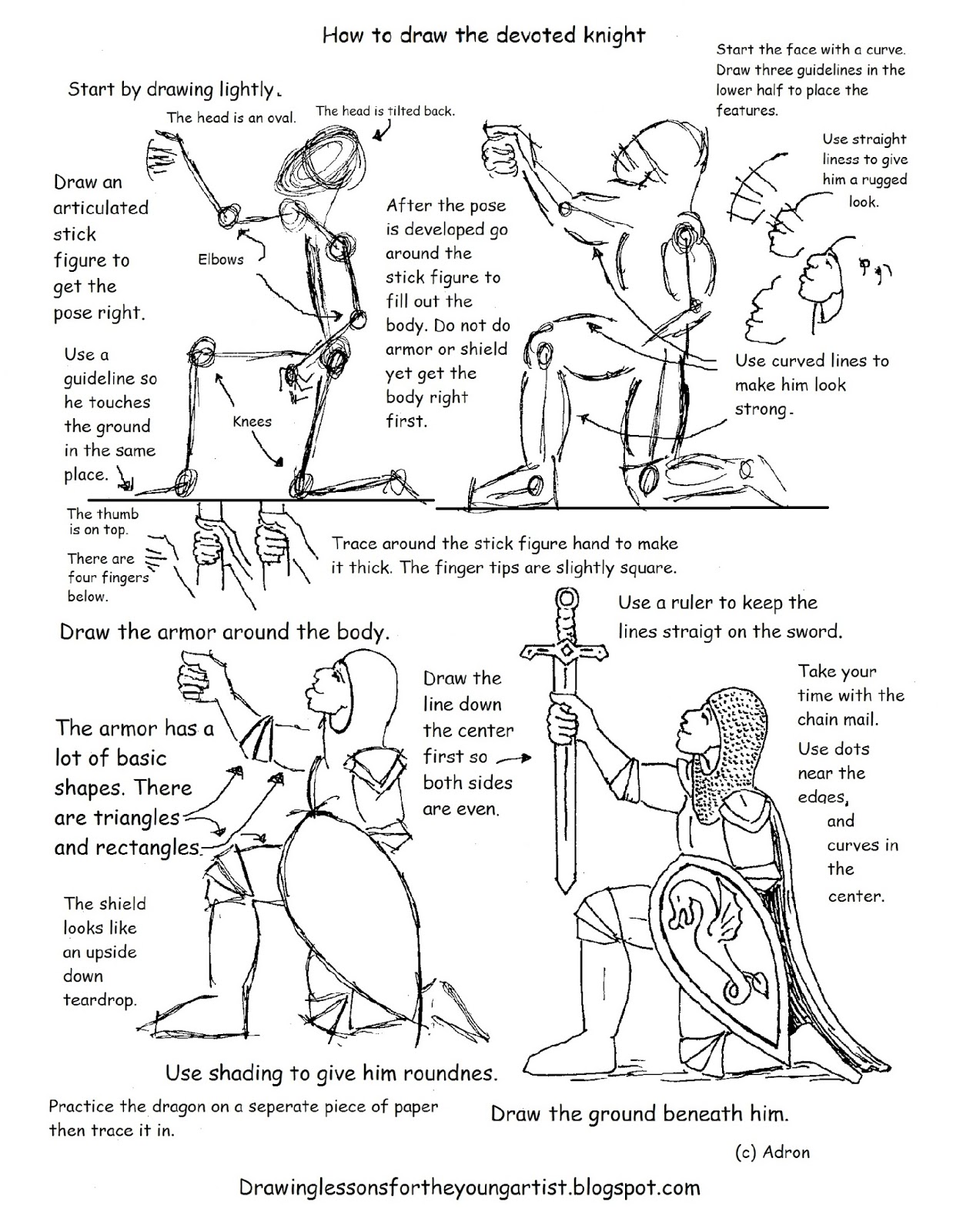 How to Draw Worksheets for The Young Artist: How To Draw The Devoted ...