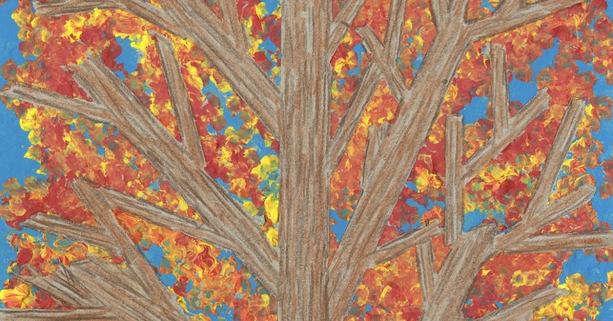 Cindy deRosier: My Creative Life: Easy Tape-Resist Tree with Fall Leaves