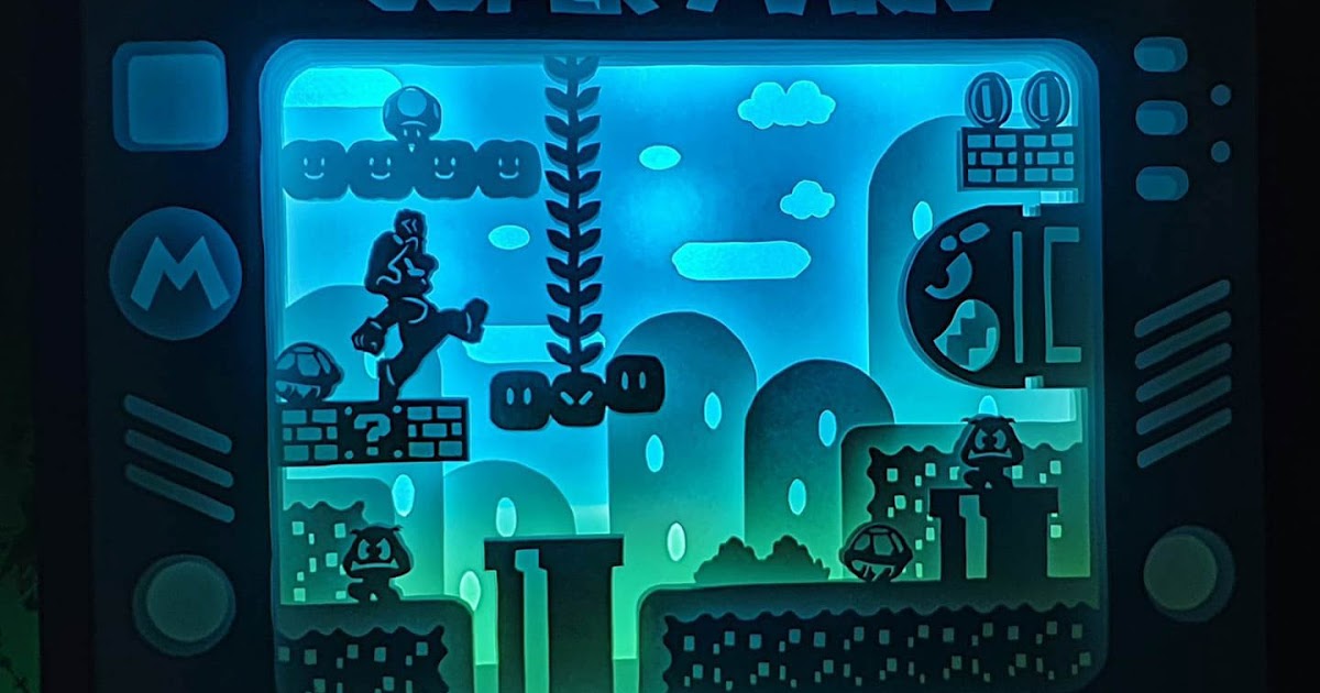 Super Mario 1 - Paper Cutting Light Box - LightBoxGoodman