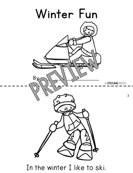 Emily Jane Creates: JANUARY NO PREP KINDERGARTEN PACKET-OVER 100 PAGES!