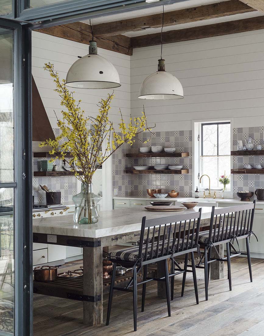Farmhouse-inspired residence with striking interiors in New York