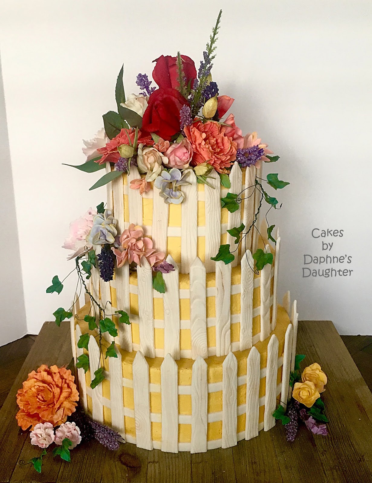 The Bake More: Picket Fence Flower Cake