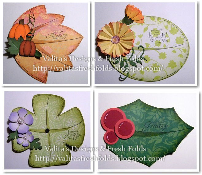 Valita's Creative Designs : Leaf shaped cards