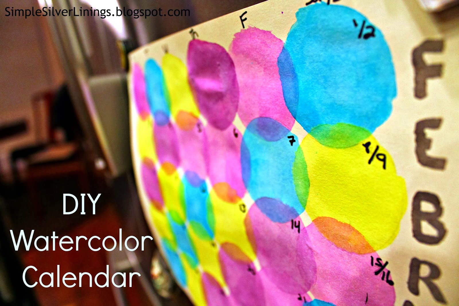 Simple Silver Linings: Water you waiting for? Paint yourself a calendar!