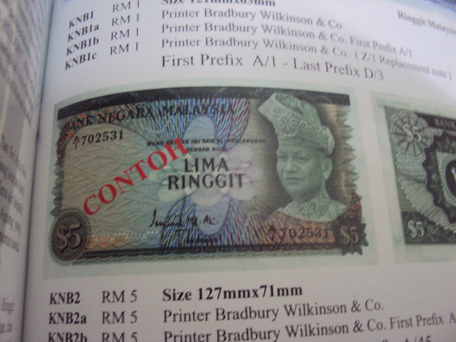 RYAN3888 BANKNOTE: MALAYSIA RM5 1ST SERIES 1ST PREFIX A1702525 UNC