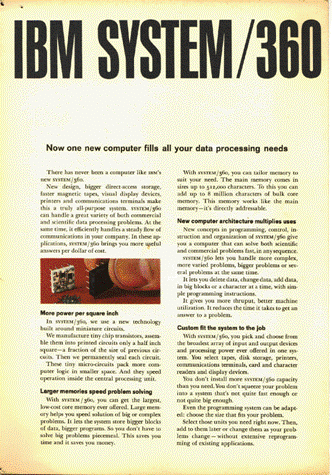 IBM Mainframe 50 Anos : Lançamento do IBM System/360