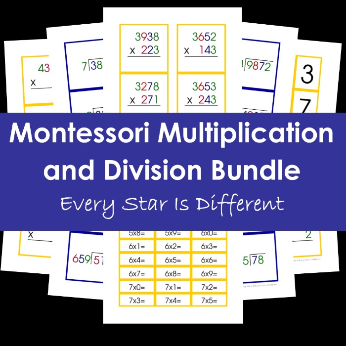 FREE Montessori Division Printable Pack - Every Star Is Different