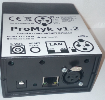 DMX512: Instrukcja obsługi bramki ARTNET DMX512 "ProMyk v1.2"