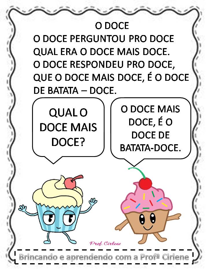 Aprendendo Com a Prof.Cirlene: Sequência de atividades o Doce