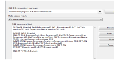 SQL Server SSIS package: SSIS : Using table variable in OLEdb source in ...