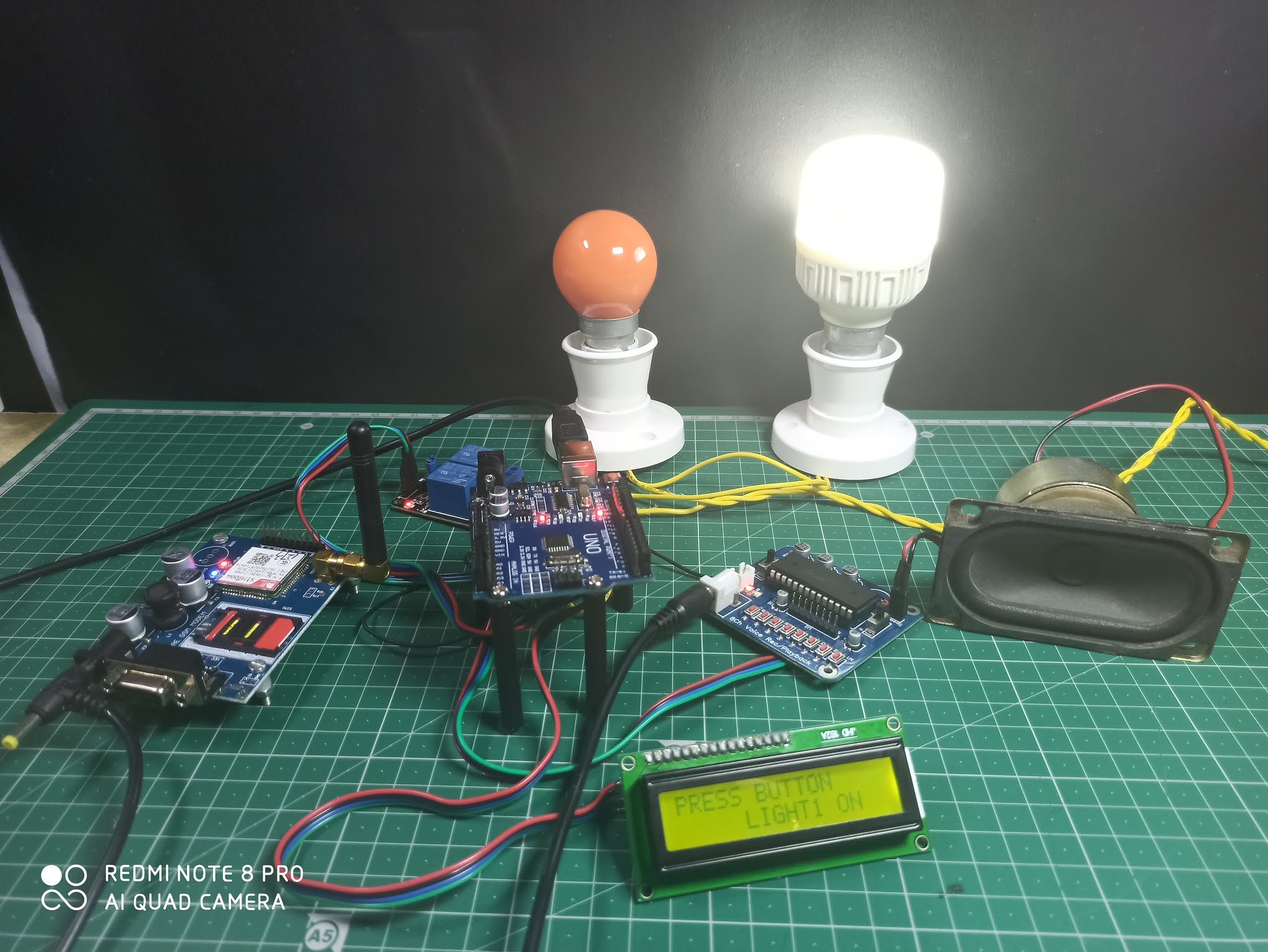 Home Automation With Gsm Sim800l Dtmf And Voice Feedback Using Arduino Uno Board