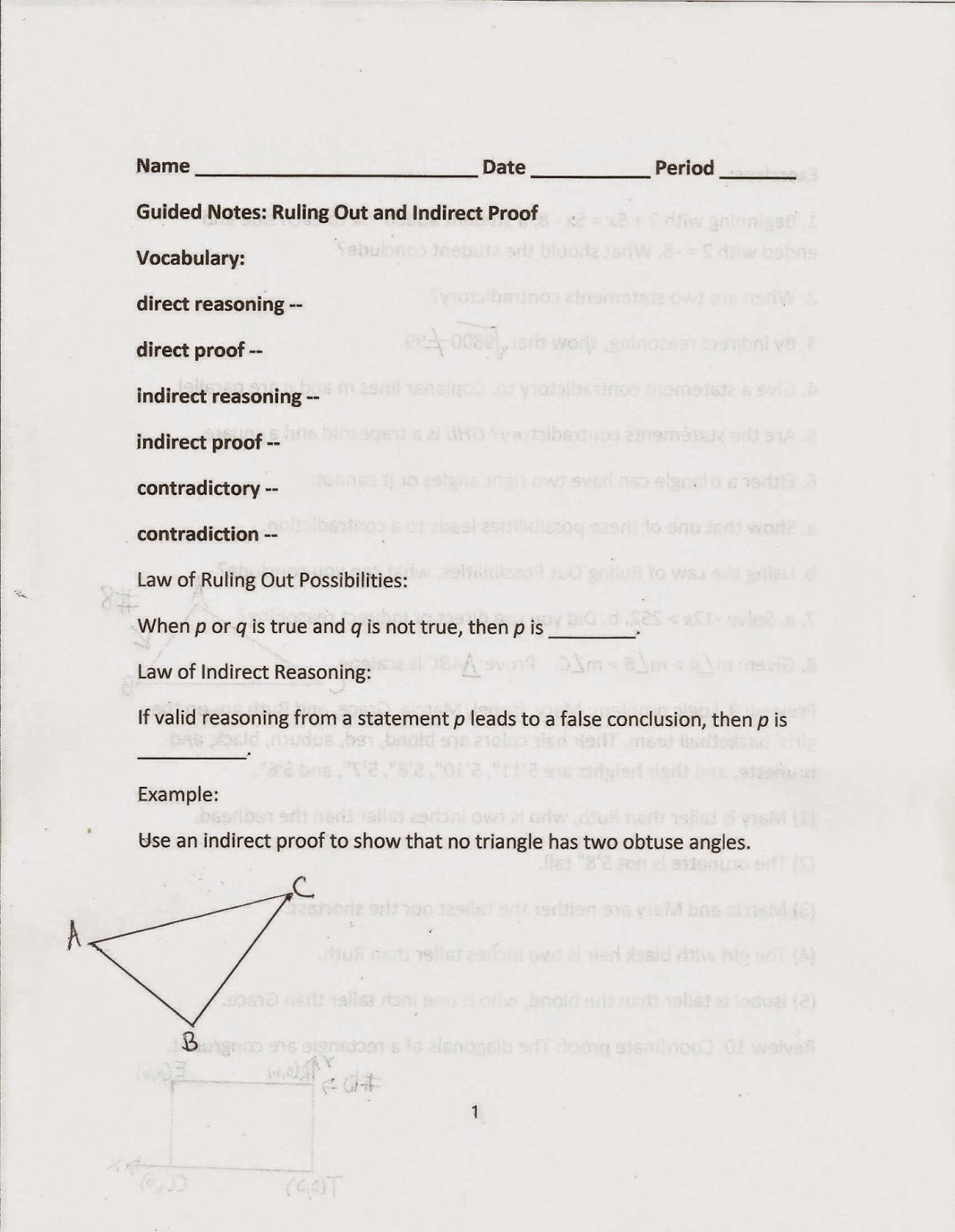 Geometry, Common Core Style: March 2018