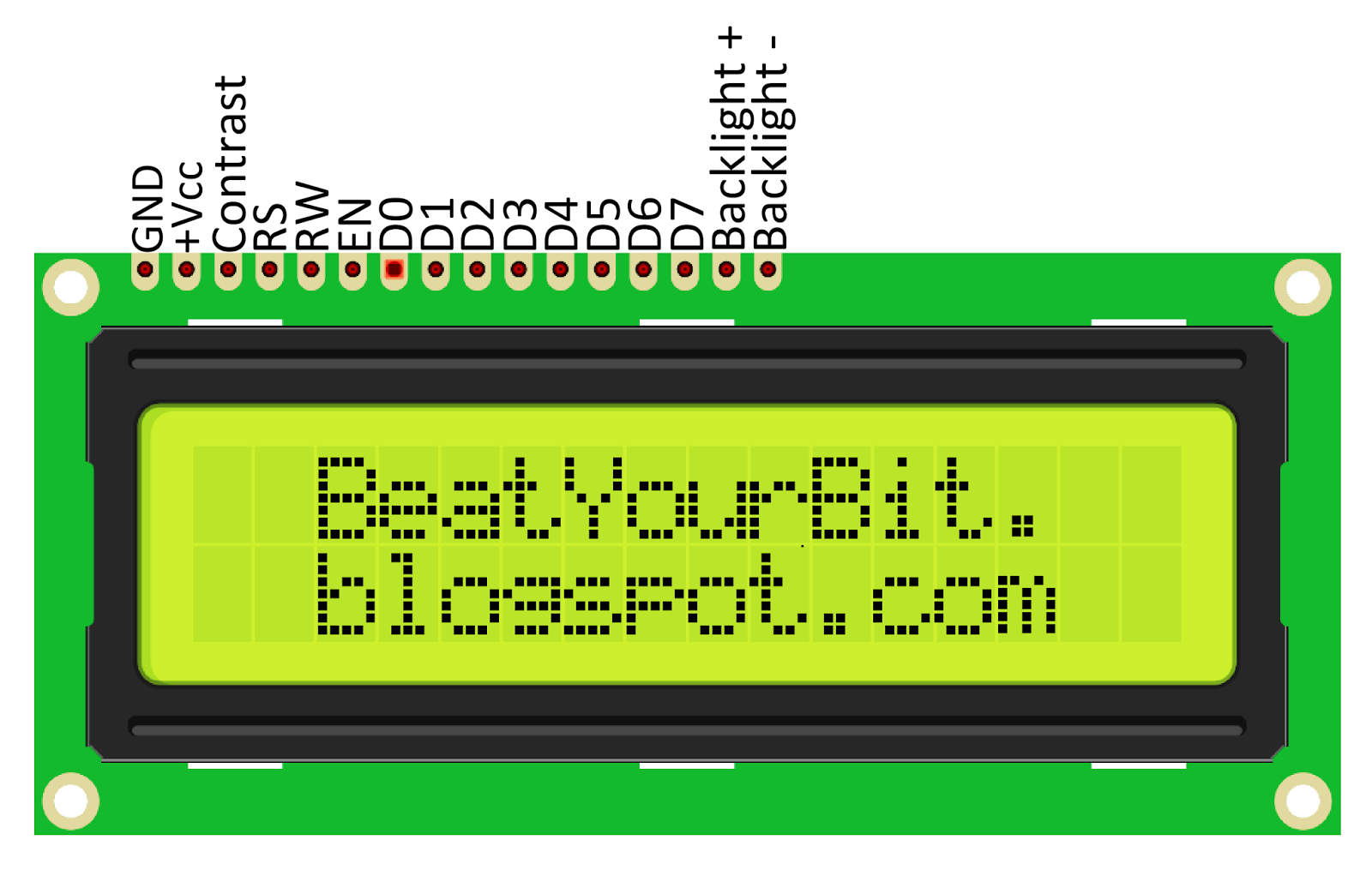 Beat Your Bit: 16x2 LCD interface with Arduino UNO R3