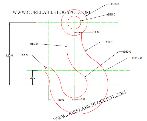 step by step procedure to draw hook 2D drawing using AutoCAD ...
