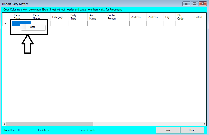 Import Party Master Help Guide