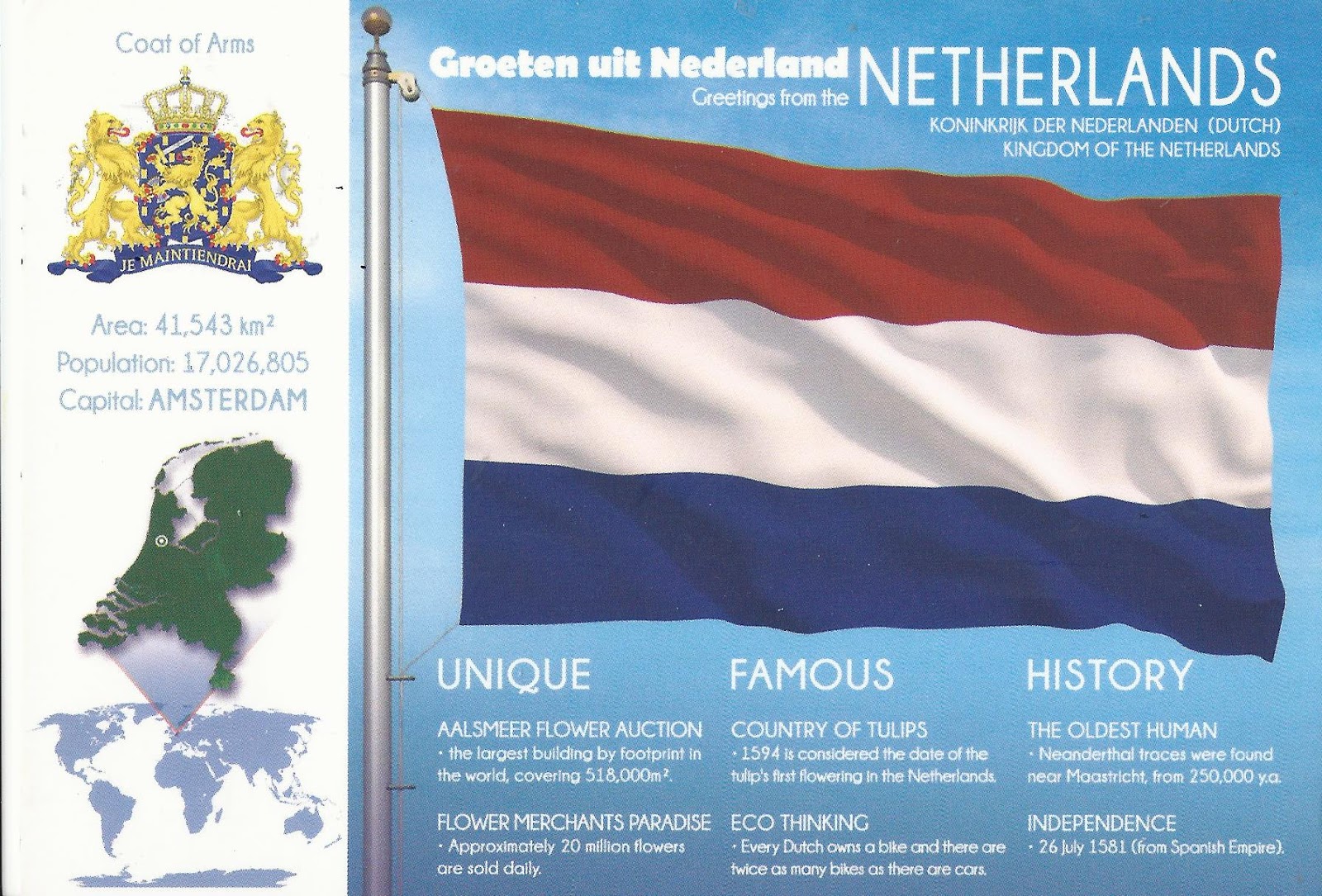 A Journey of Postcards: Flags of the World | Netherlands