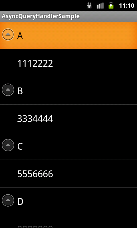 Y.A.M の 雑記帳: Android SimpleCursorTreeAdapter を使う