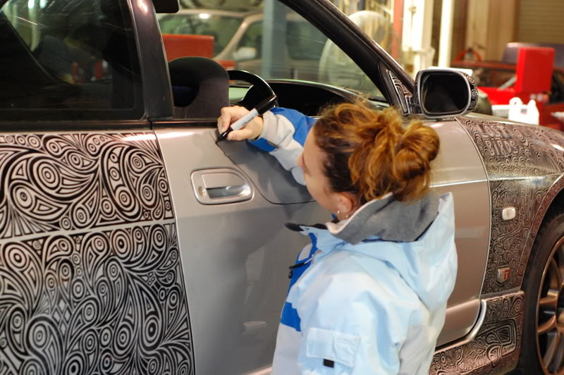 Inked Sharpie Marker Lost Birds R33 Nissan Skyline GTR Hand Drawn Designs