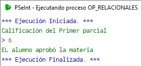 Operadores Relacionales en PSeInt