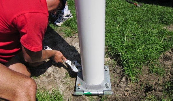 PILA sport: Hinged Base Systems Make Rugby Goal Post Installation Easy
