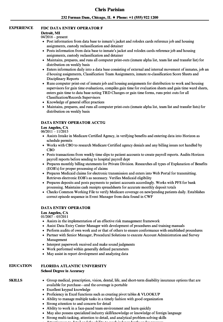 Computer Operator Resume Sample ~ Resume Letter