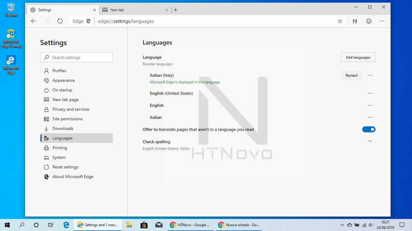 Microsoft Edge Chromium-based adesso visualizzato anche in altre lingue