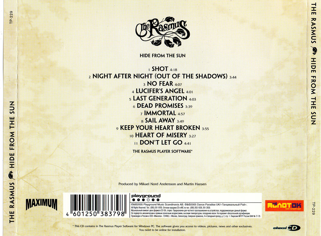 Classic Rock Covers Database: The Rasmus - Hide from the Sun (2005)