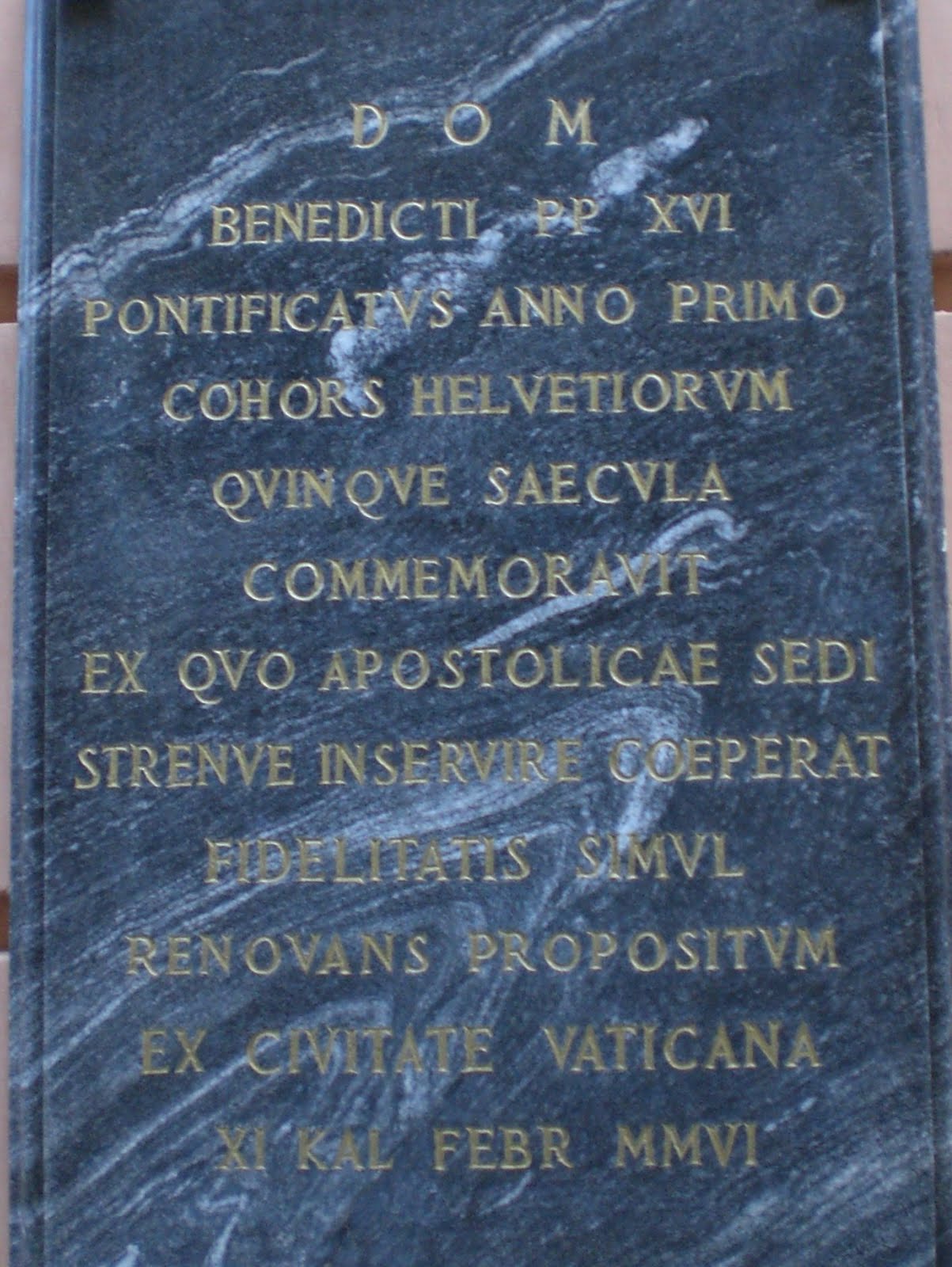 Orbis Catholicus Secundus: The Way It's Done: New Swiss Guard Plaque in ...