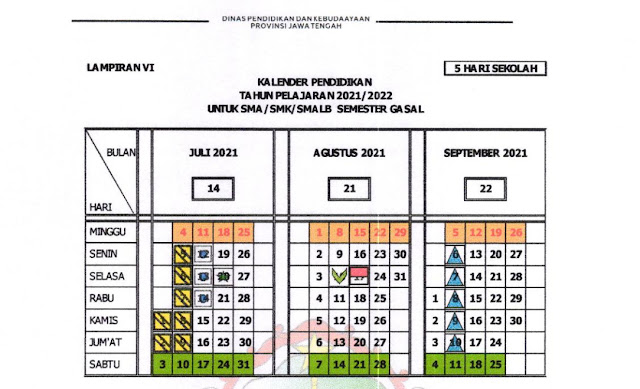 Kalender Pendidikan (Kaldik) 2021/2022 Provinsi Jawa Tengah (PDF) - GIRI WIDODO