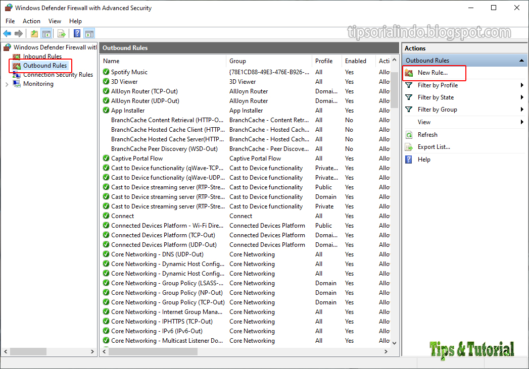 Cara Setting Advanced Security Firewall Menggunakan Windows Defender ...