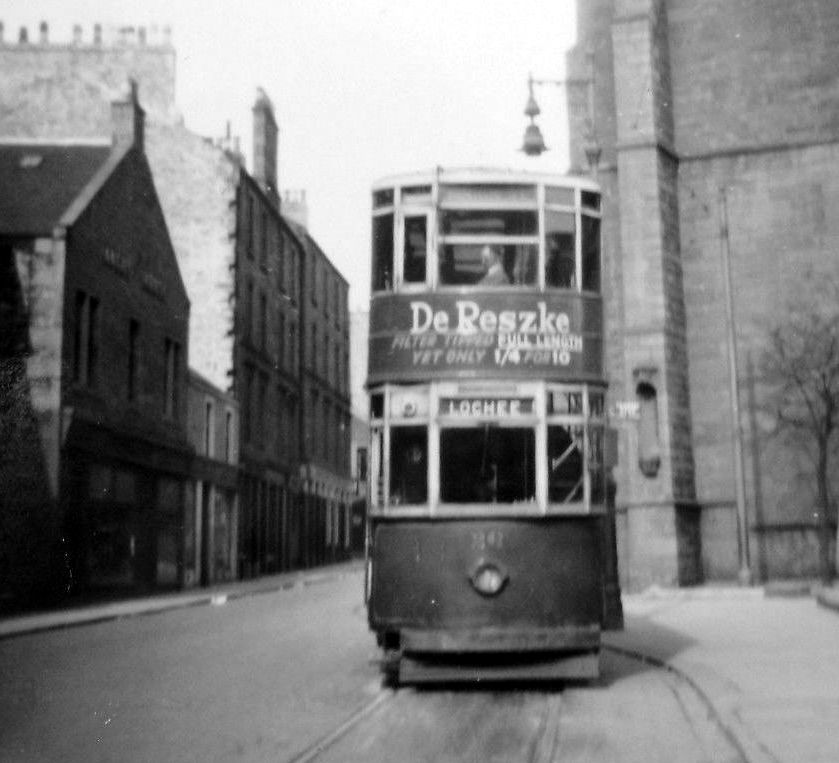 Tour Scotland: Old Photograph Tram To Lochee Dundee Scotland