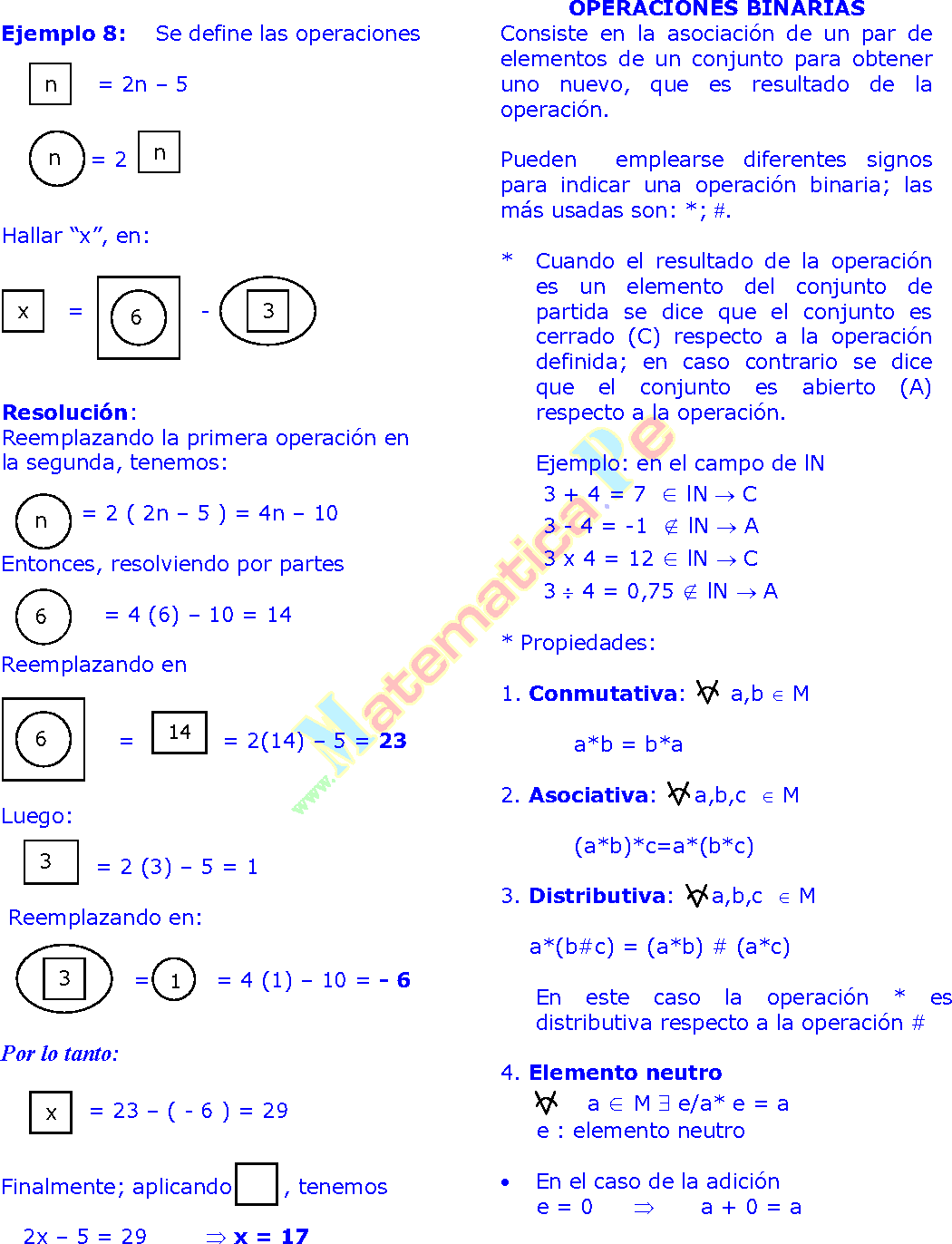 OPERADORES MATEMÁTICOS EJERCICIOS RESUELTOS DE RAZONAMIENTO MATEMÁTICO ...