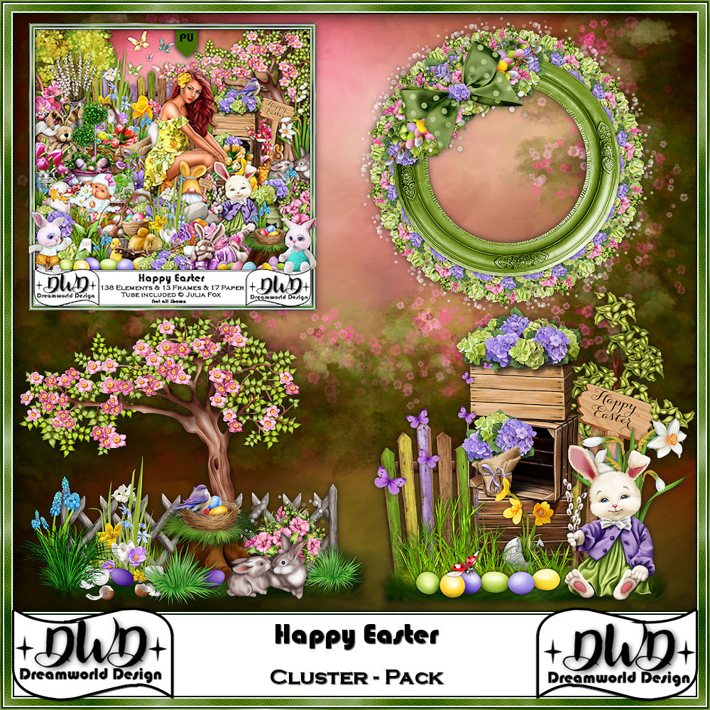 Dreamworld Design - Tutorial´s, Scrap - Kits and more: Scrap-Kit and Cluster Pack *Happy Easter*