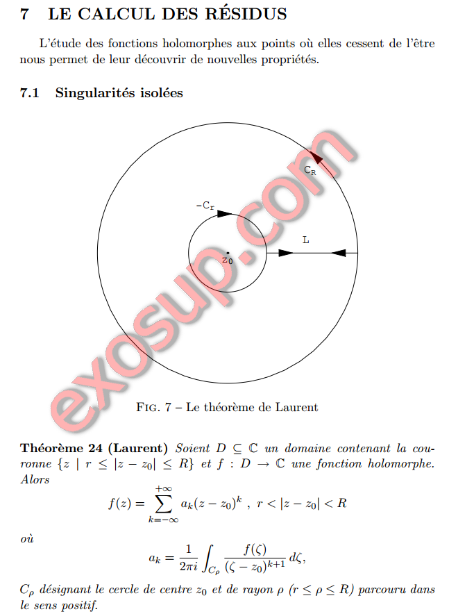 Analyse complexe notes de cours - ExoSup
