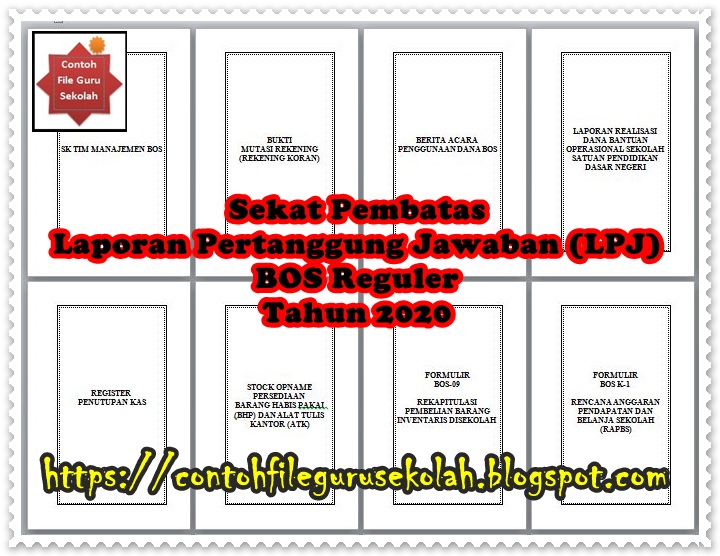 Contoh Sekat Pembatas Untuk Laporan Pertanggung Jawaban (LPJ) BOS Tahun ...