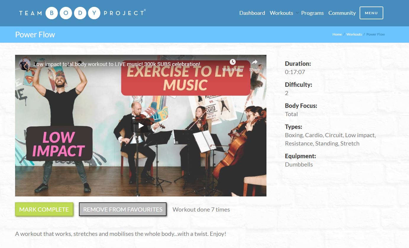 Book Reviews and More: Four Favourite Workouts - Team Body Project ...